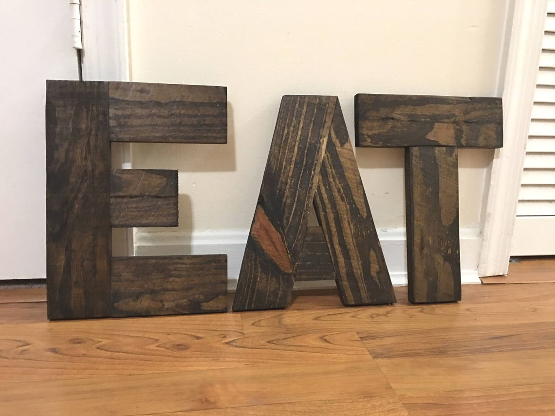 Rustic Eat Sign Kitchen Eat Letters Reclaimed Wood Word Eat - Etsy
