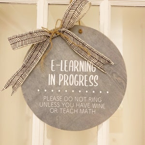 E-learning in Session Door Sign / Online Learning Door Hanger - Etsy