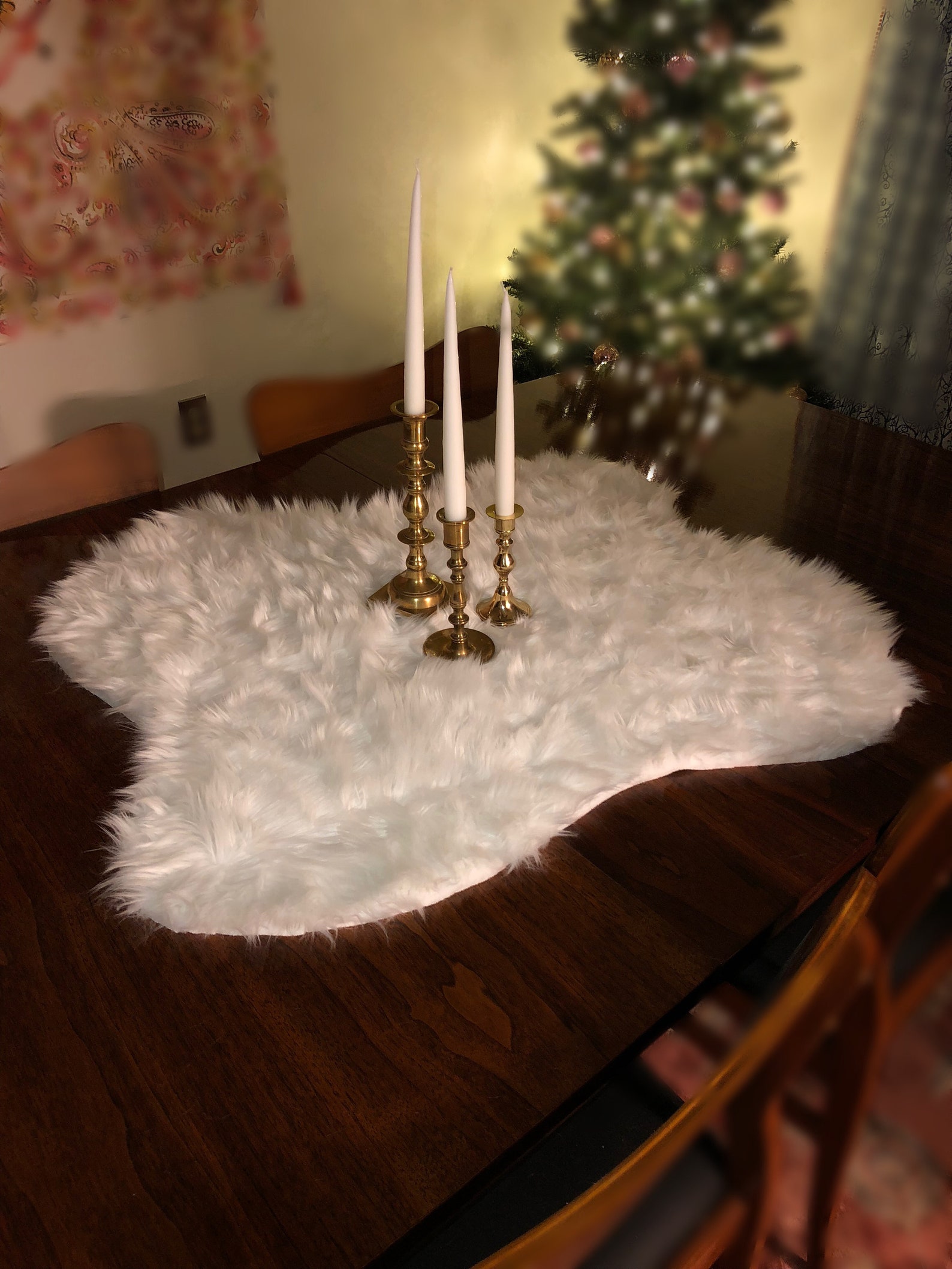 Faux Fur Table Runner Faux Fur Table Cover Fur Christmas - Etsy