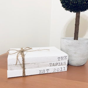 Custom Book Stack, Farmhouse Books, Personalized Book Stack, Book Stack ...