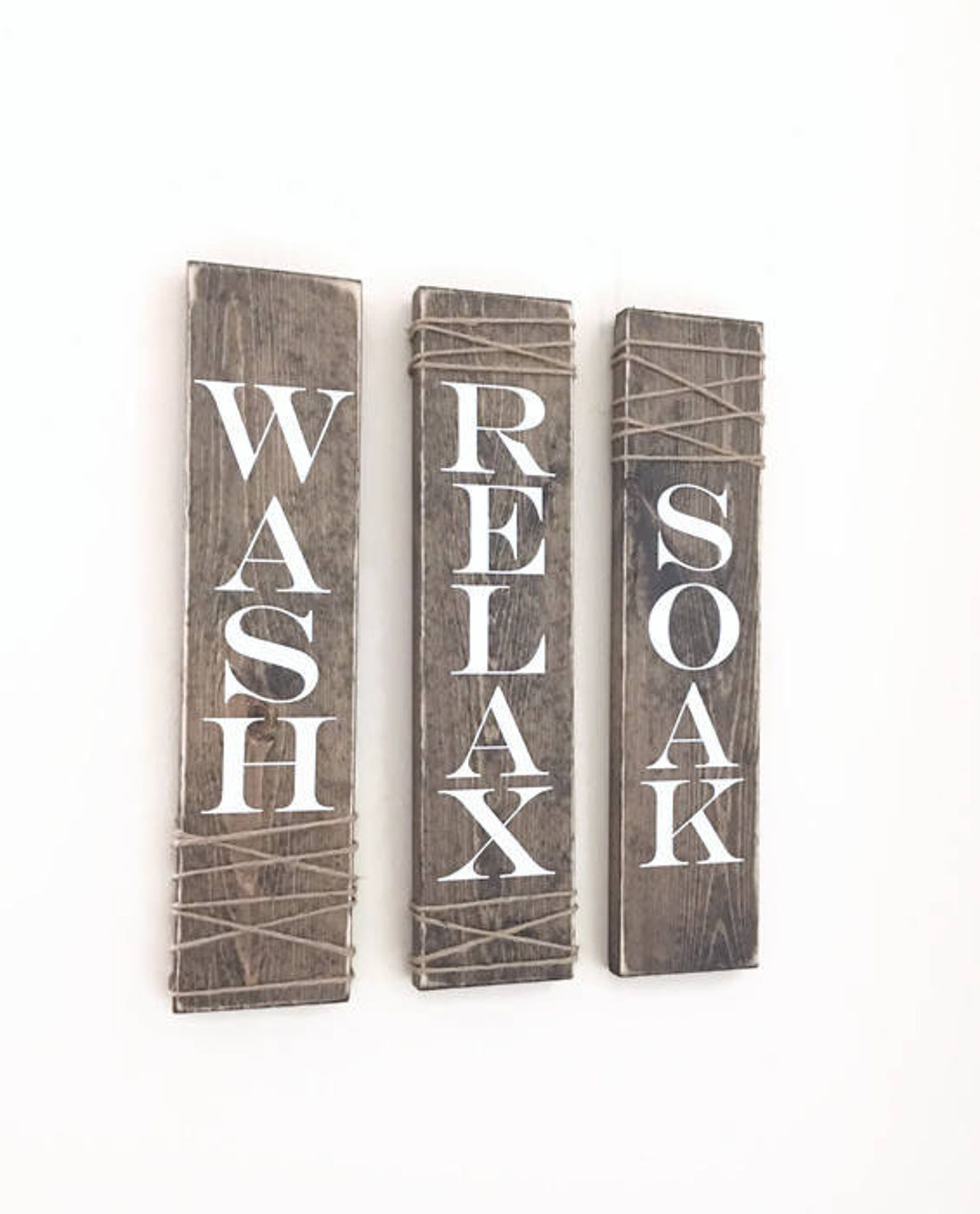 Rustic Bathroom Signs Set Of Three Rustic Bathroom Decor | Etsy