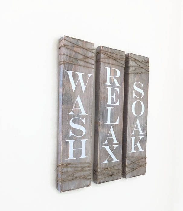 Rustic Bathroom Signs Set of Three Rustic Bathroom Decor | Etsy