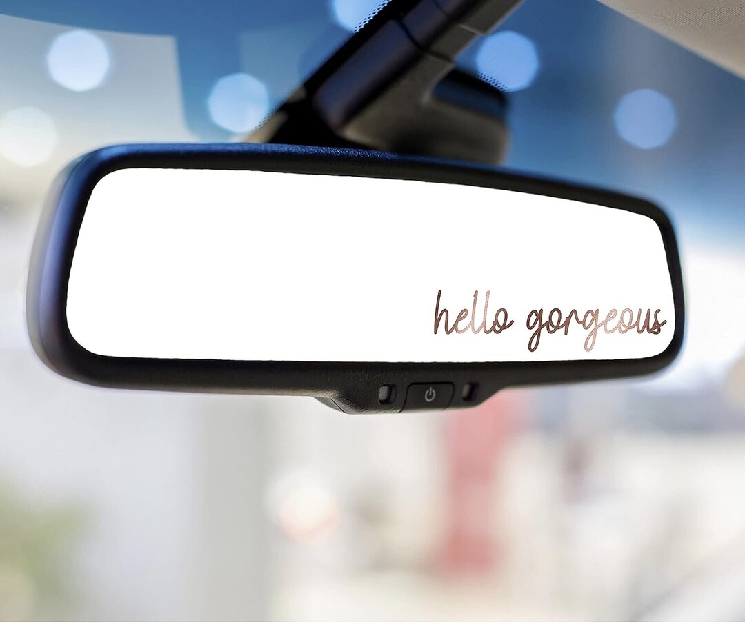 Rear View Mirror Decal Hello Gorgeous Decal Mini Vanity Mirror Decals ...