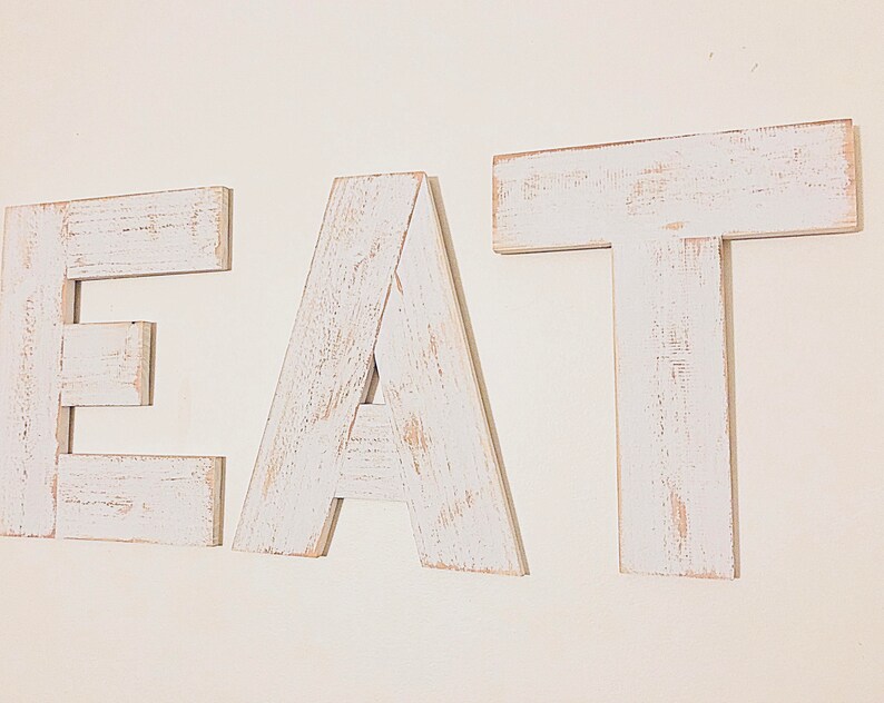 Eat Sign Reclaimed Wood Kitchen Eat Letters Rustic Wood Word | Etsy