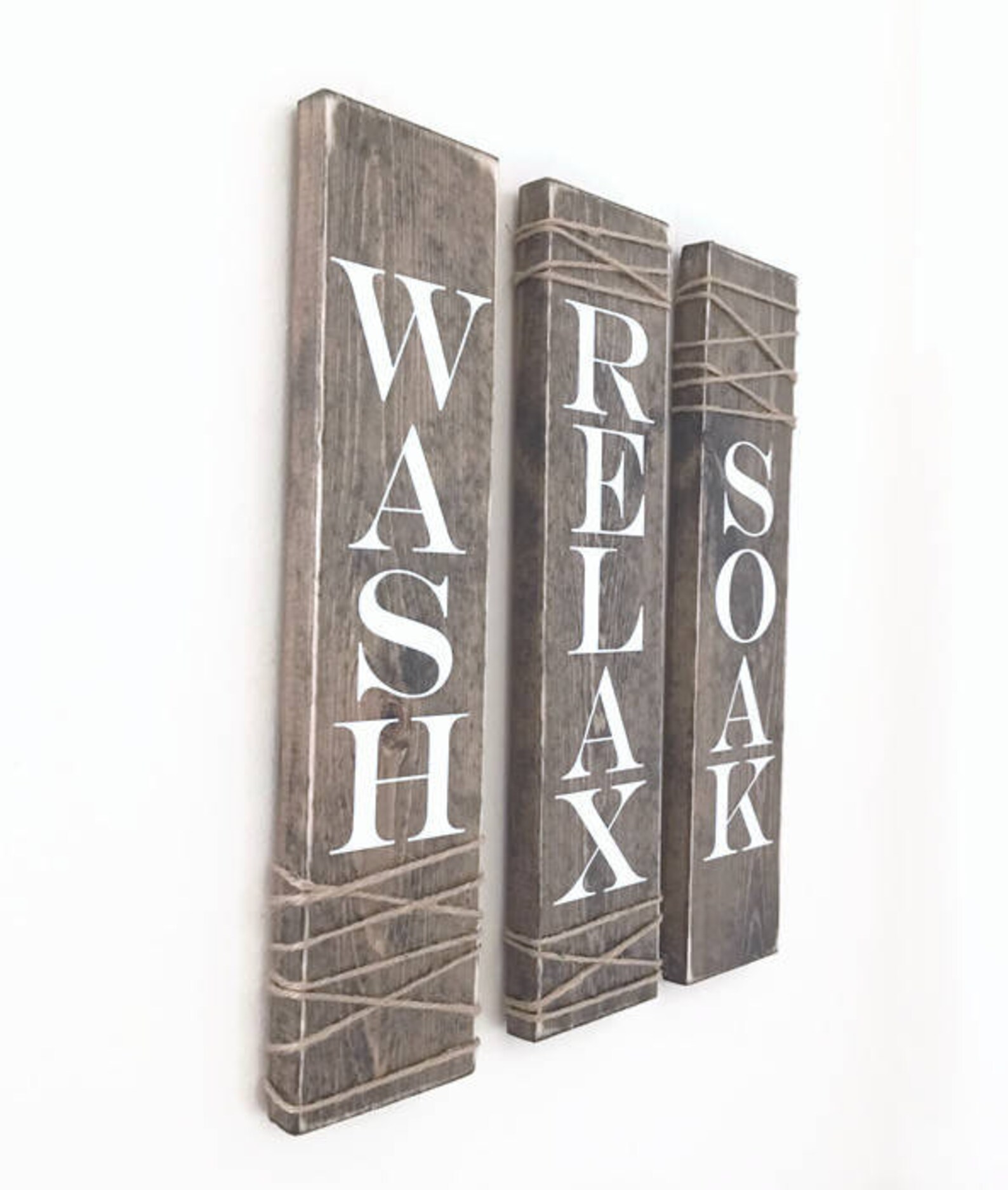 Rustic Bathroom Signs Set Of Three Rustic Bathroom Decor | Etsy