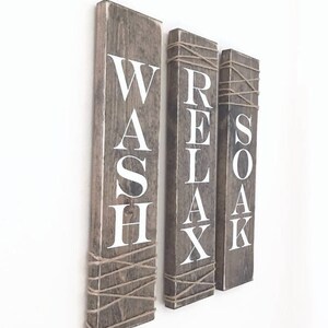 Rustic Bathroom Signs, Set of Three, Rustic Bathroom Decor, Rustic ...