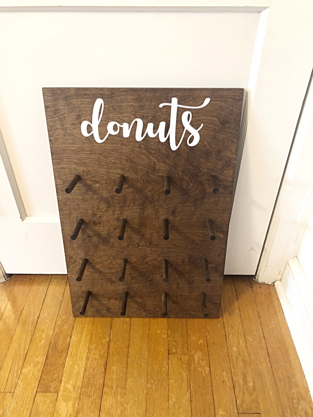 Donut Peg Board, Donut Board Wedding, Donut Stand Holder, Wood Donut ...
