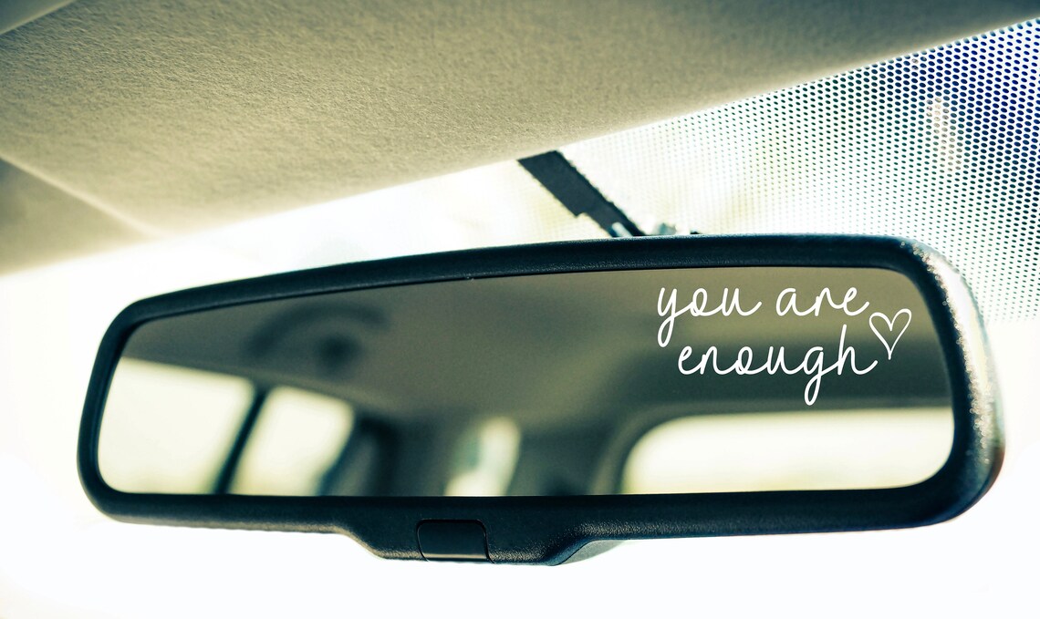 Rear View Mirror Decal You Are Enough Decal Mini Vanity - Etsy