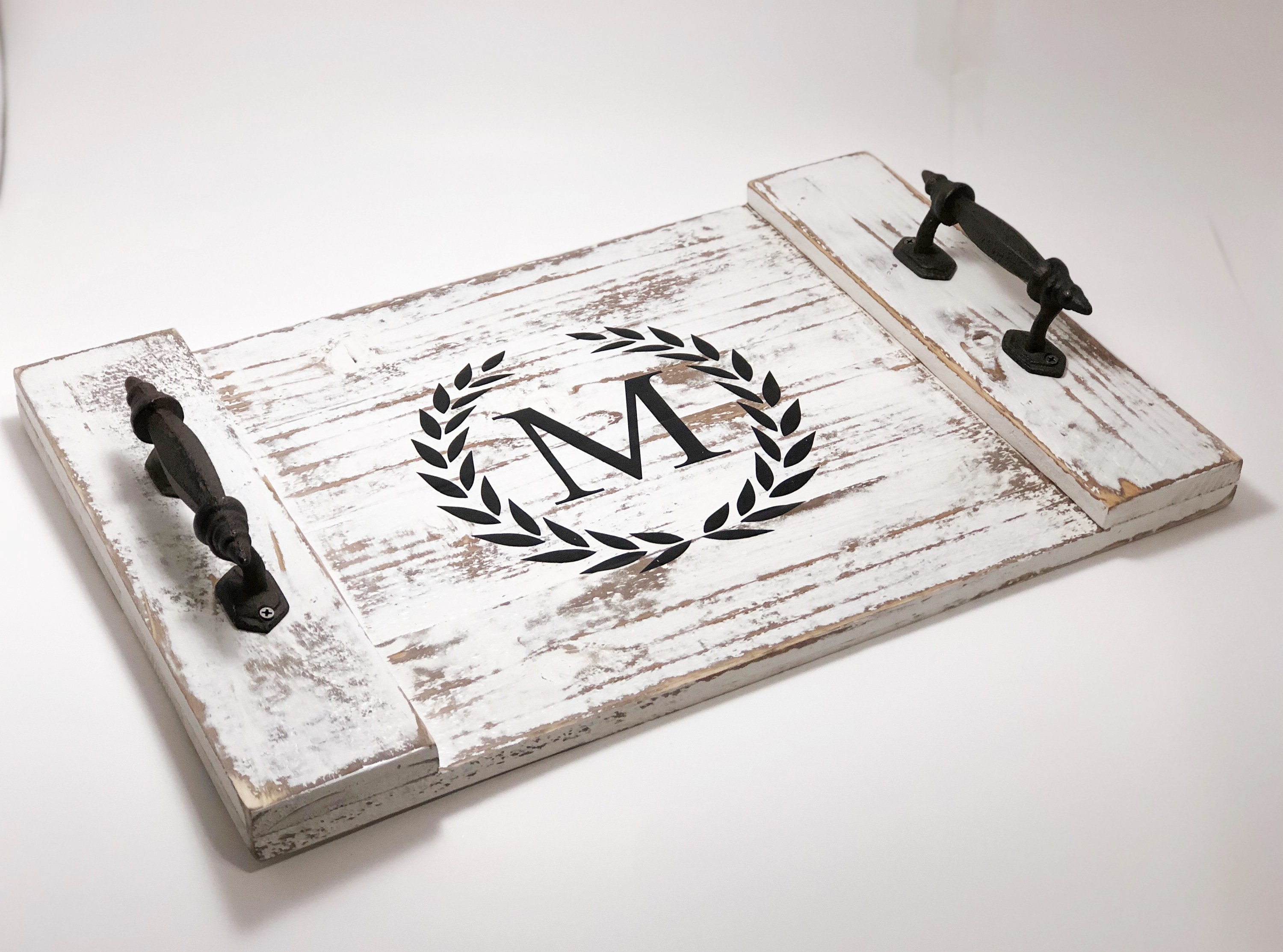 Rustic Monogrammed Serving Tray Rustic Coffee Table Tray - Etsy