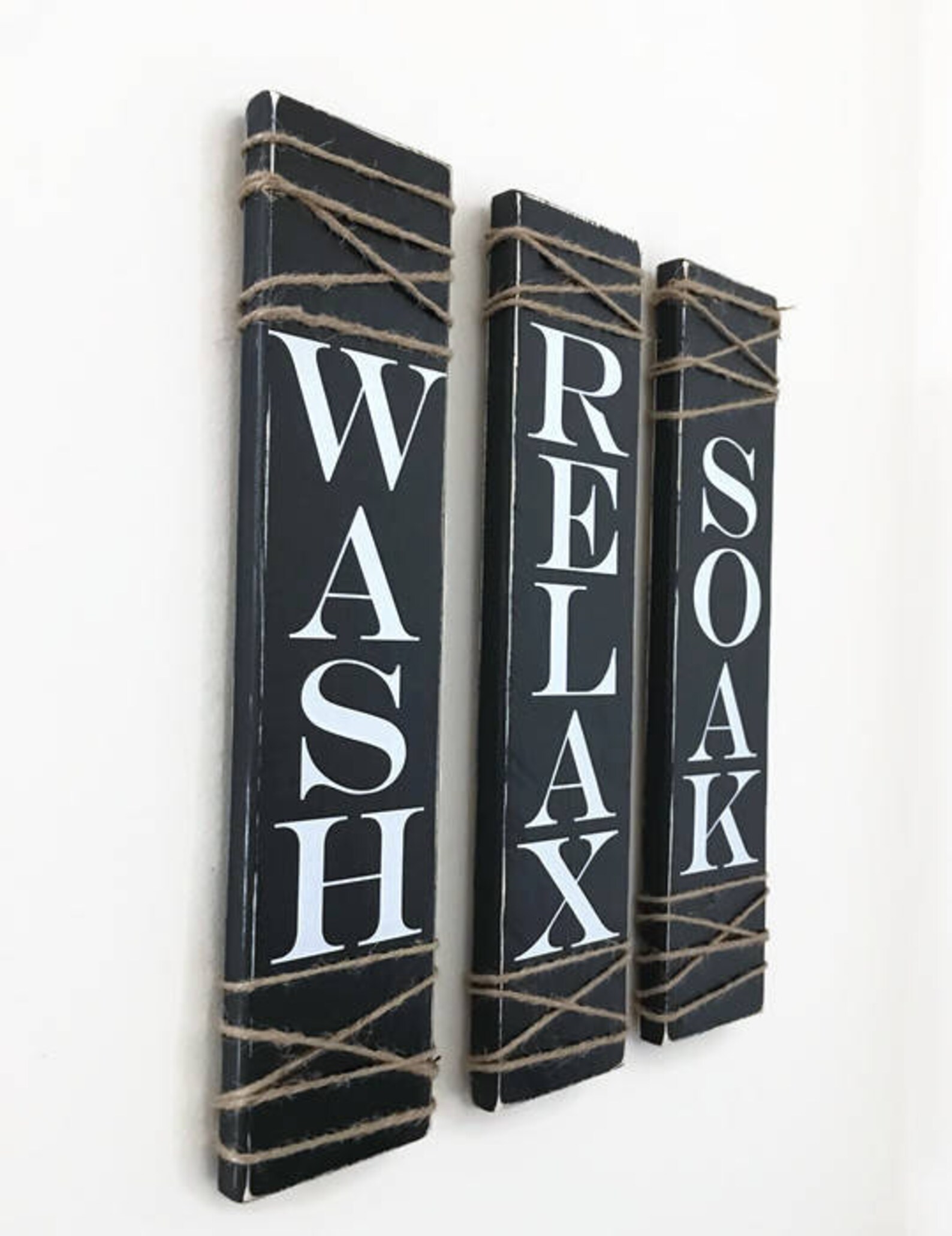 Rustic Bathroom Signs Set of Three Rustic Bathroom Decor | Etsy