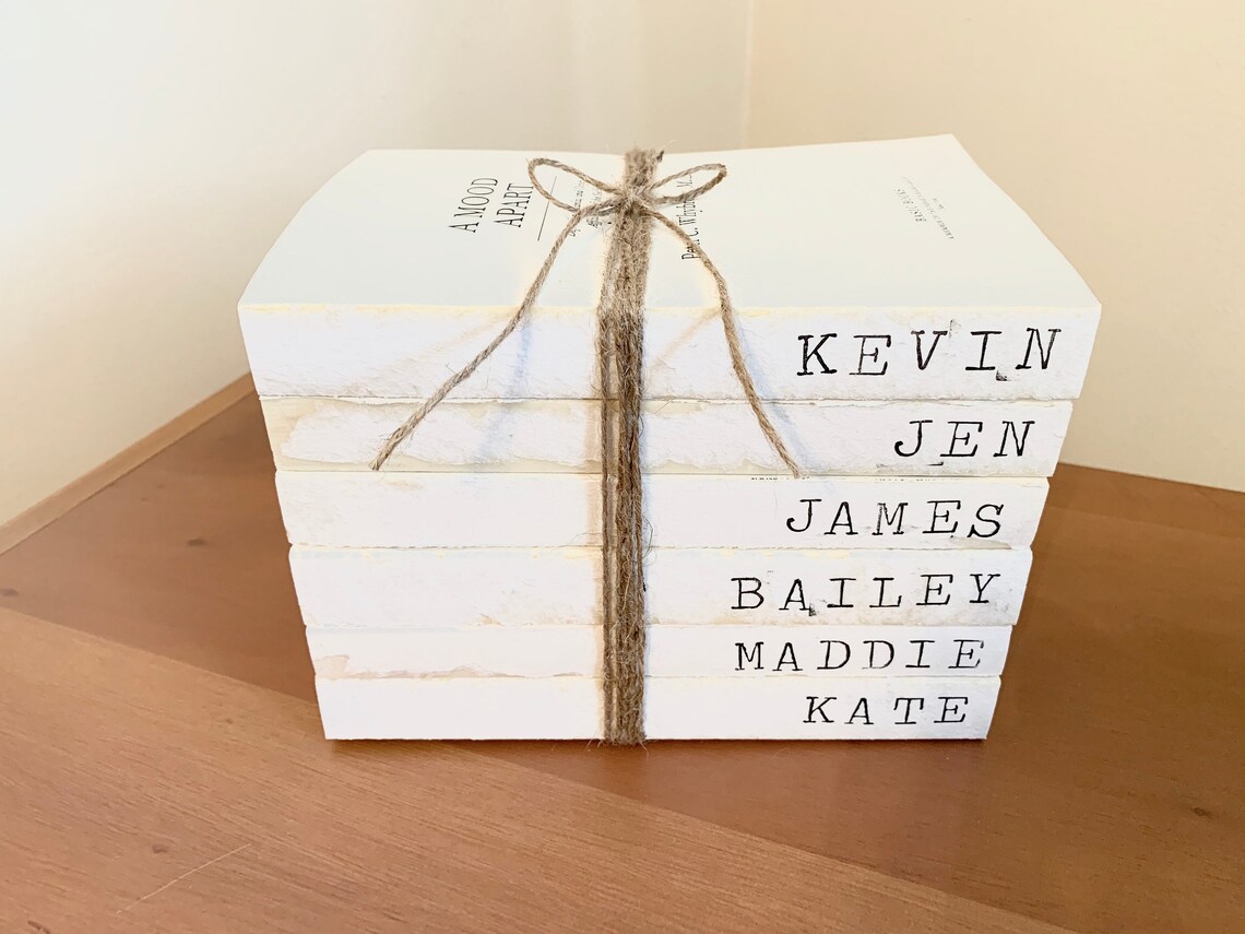 Personalized Book Stack Farmhouse Books Custom Book Stack | Etsy