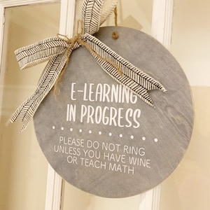 E-learning in Session Door Sign / Online Learning Door Hanger - Etsy