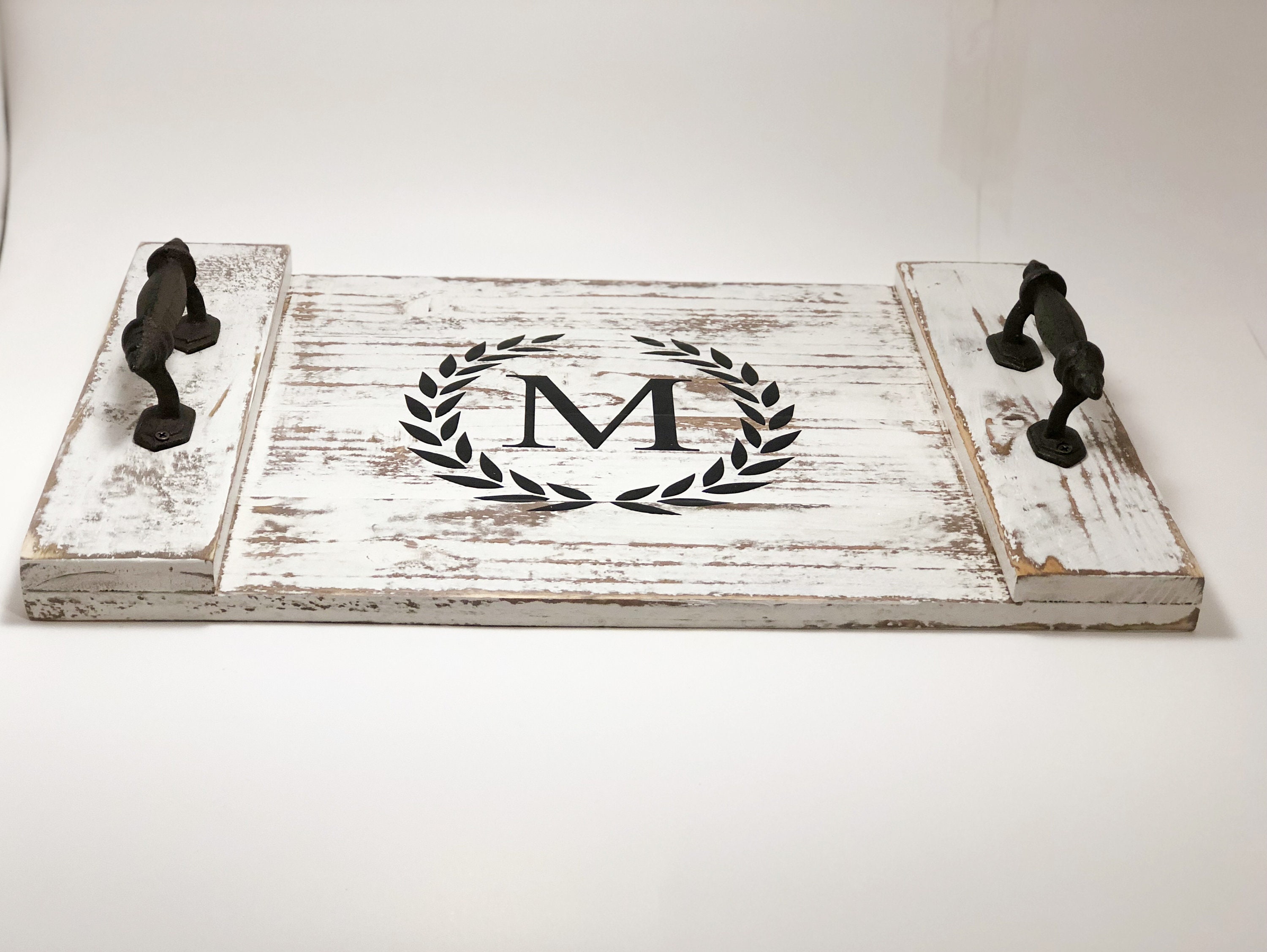 Rustic Monogrammed Serving Tray Rustic Coffee Table Tray - Etsy