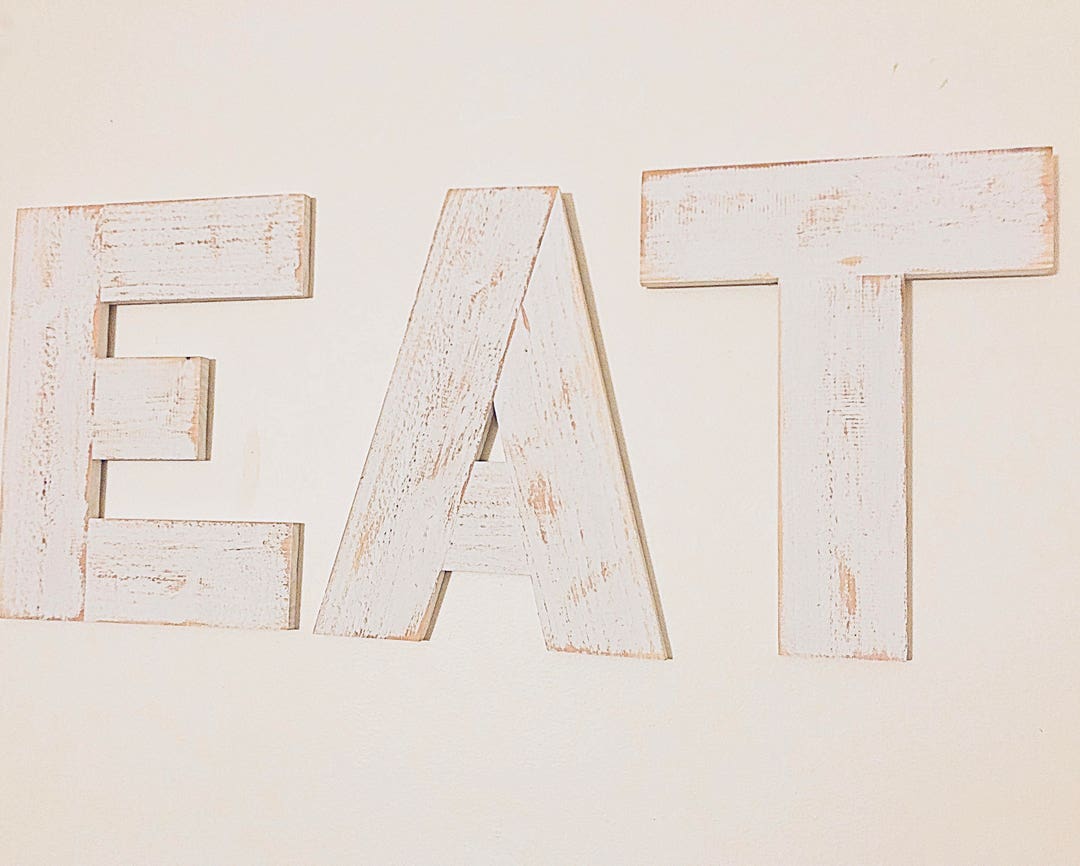 Eat Sign Reclaimed Wood Kitchen Eat Letters Rustic Wood Word - Etsy