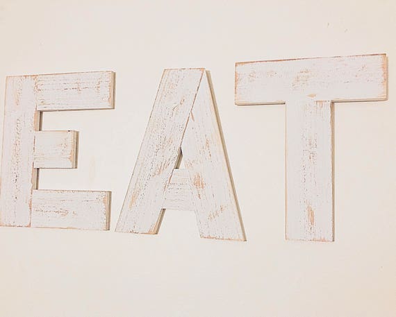 Eat Sign Reclaimed Wood Kitchen Eat Letters Rustic Wood Word | Etsy