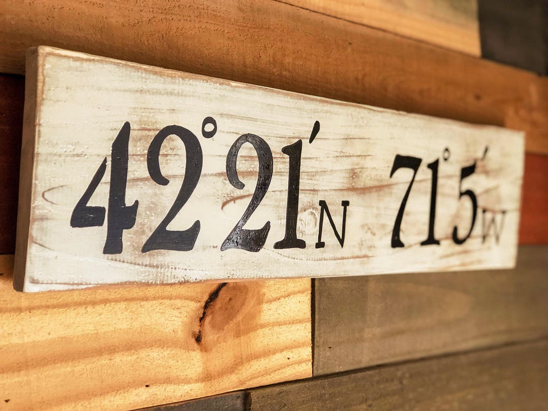 Lat Long Sign / Personalized Wedding Gift / Coordinates Sign / Latitude ...