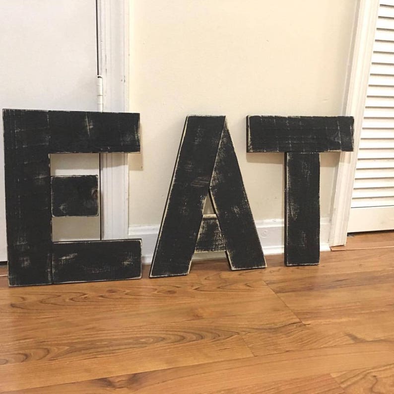 Eat Sign Reclaimed Wood Kitchen Eat Letters Rustic Wood Word - Etsy