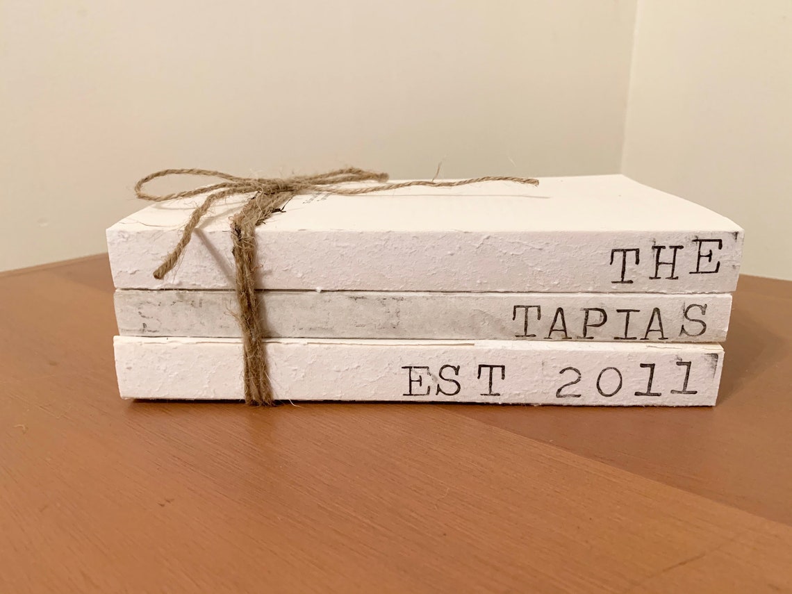 Custom Book Stack Farmhouse Books Personalized Book Stack - Etsy
