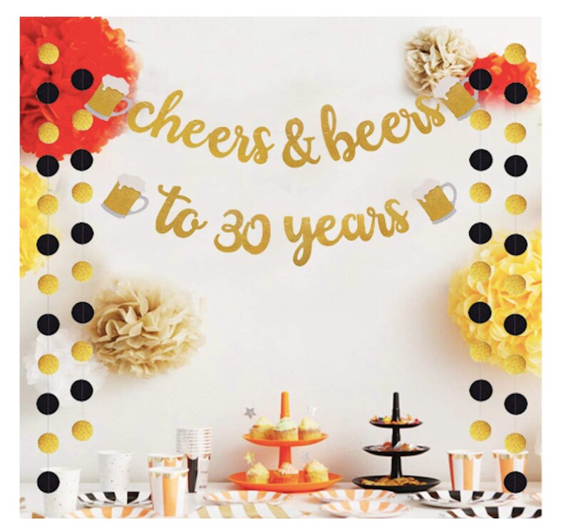 Cheers And Beers Banner 30th Birthday Party Banner Beer Etsy