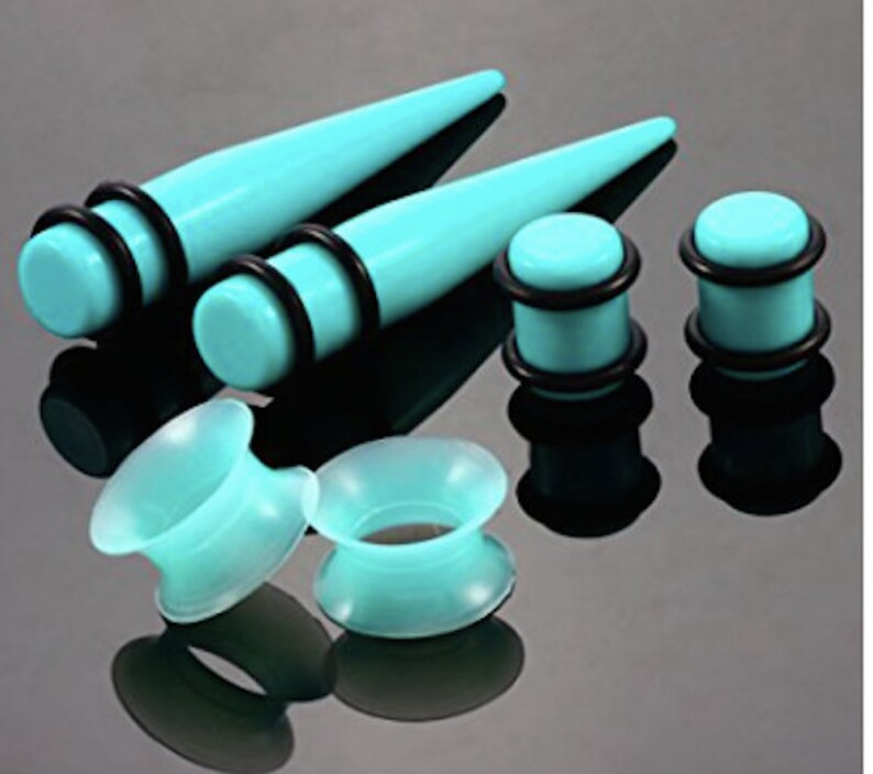 50 Blue Ear Stretching Kit 14G-00G Ear Gauges Expander Set | Etsy