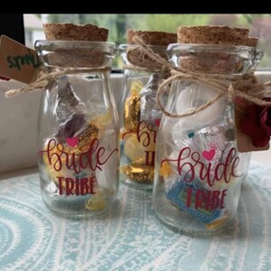 Small Glass Favor Jars Milk Glass Bottles Cork Lids Party Favors ...