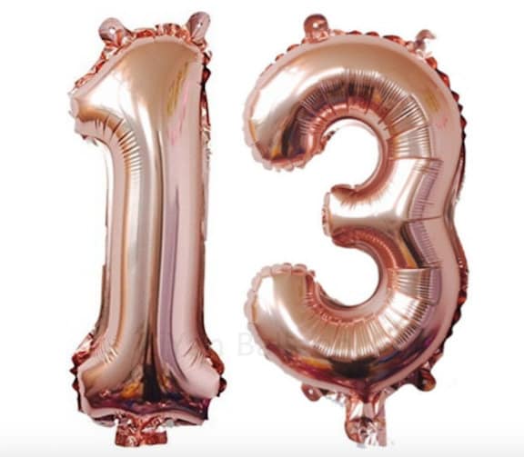 Rose Gold 13th Birthday Party 13 Number Balloons Girl Teen | Etsy