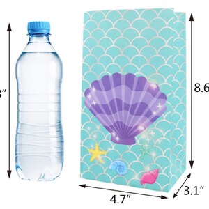24 Mermaid Favor Party Bags Mermaid Gift Bags Paper Favor Bags Mermaid ...