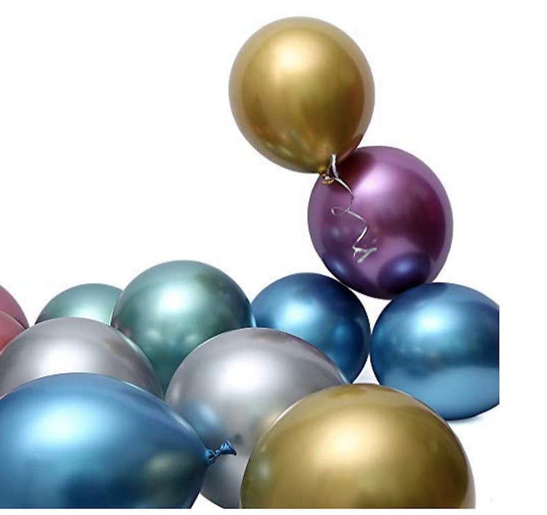 50 Metallic Balloons Chrome Shiny Latex Balloons Helium Latex | Etsy
