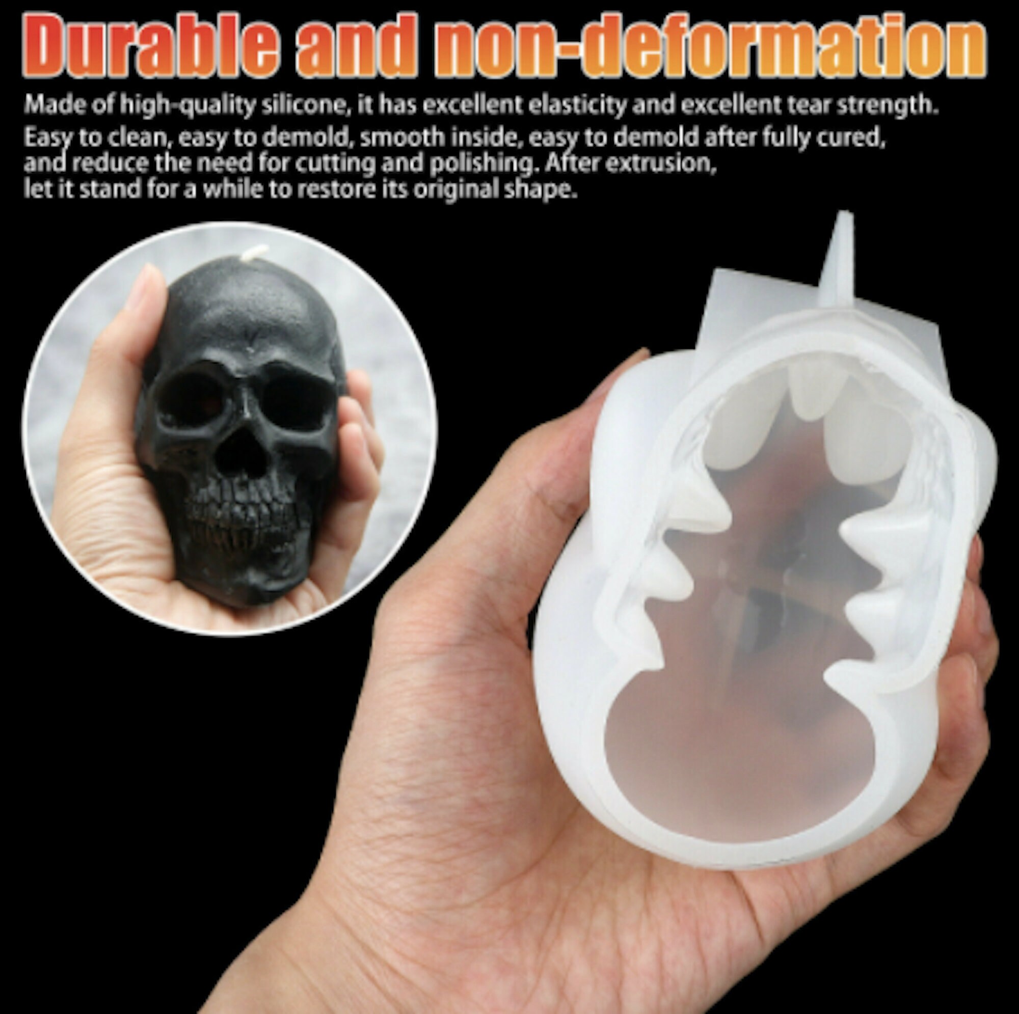 3D Skull Head Silicone Mold Halloween Table Decor Epoxy Resin - Etsy