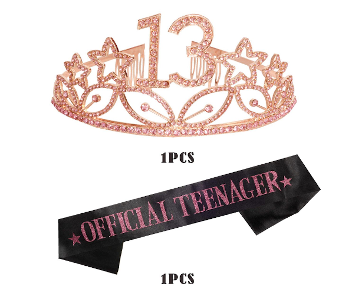 13th Birthday Sash Teenager Tiara Teenager Sash Party Supplies - Etsy