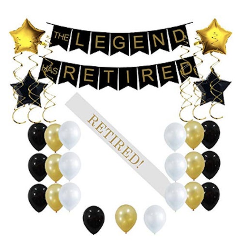 The Legend Has Retired Gold Glitter Banner Retirement Party - Etsy