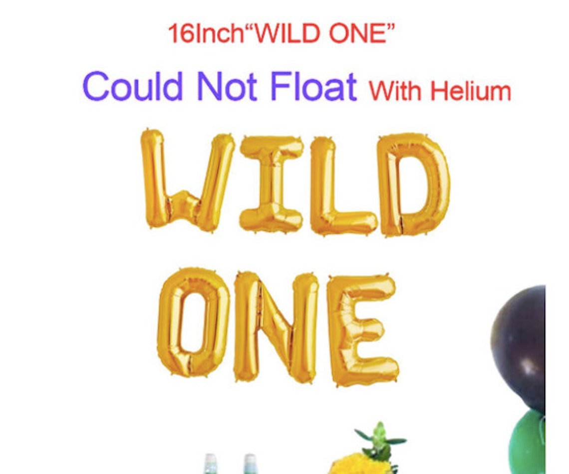 WILD ONE Balloon First Birthday Balloons 16 INCH Jungle Theme - Etsy