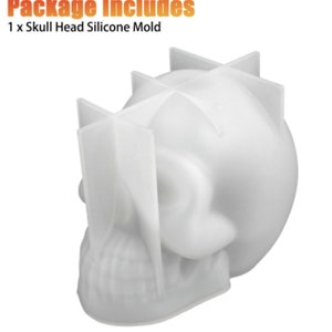 3D Skull Head Silicone Mold Halloween Table Decor Epoxy Resin Mould DIY ...
