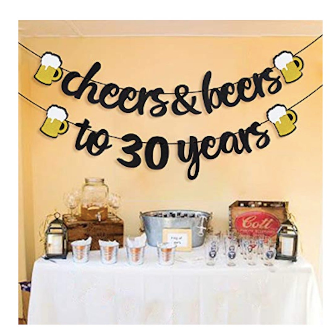 Cheers And Beers Banner 30th Birthday Party Banner Beer Bachelorette