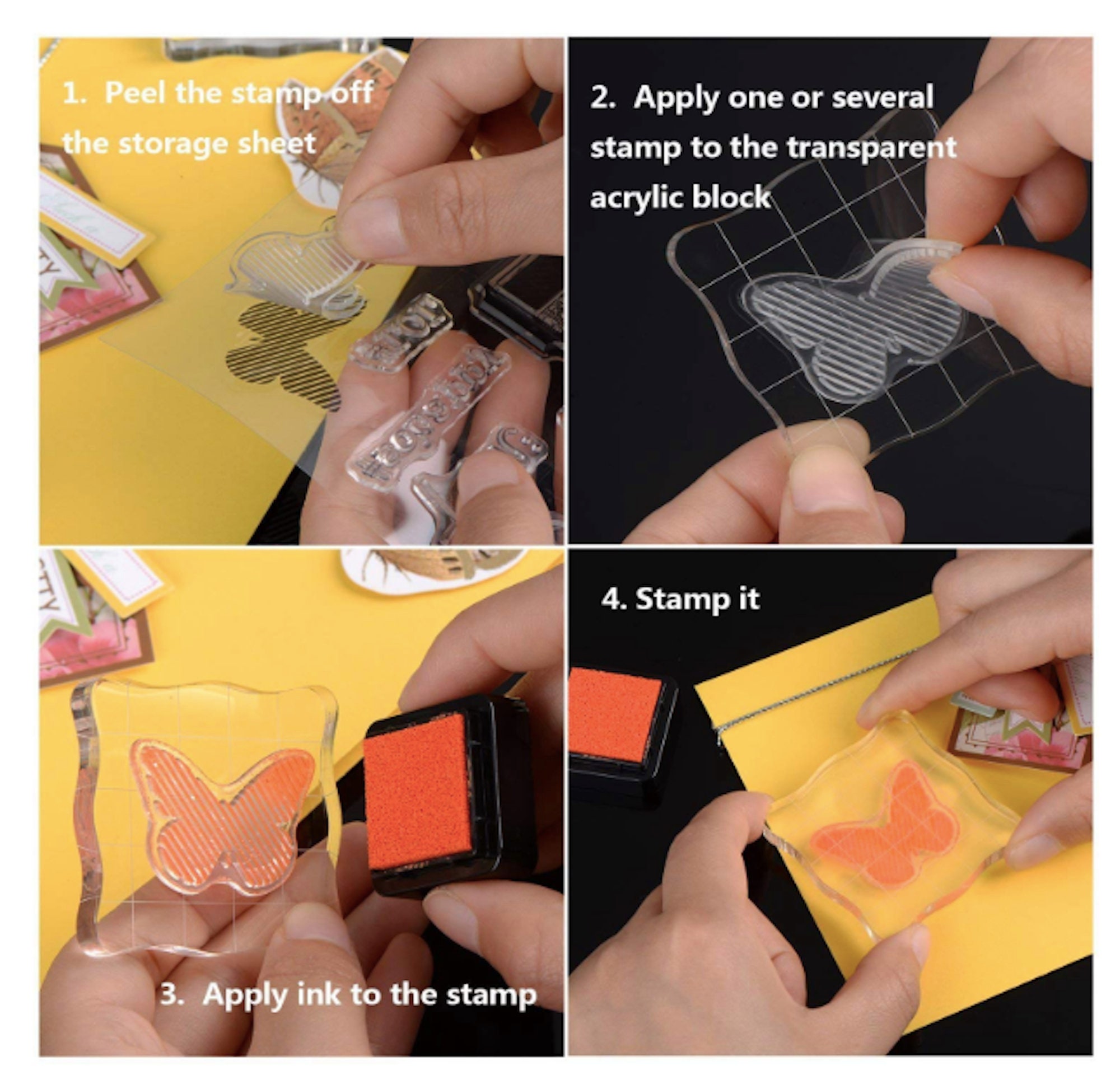 Acrylic Mounting Stamp Block Clear Silicone Stamp Block - Etsy