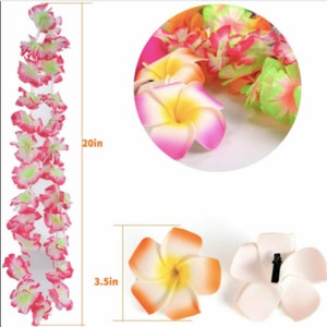Luau Hawaiian Flower Leis Necklace Bracelets Headband Luau Party ...