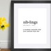 Siblings Definition Wall Art DIY Definition Print Dictionary Art - Etsy