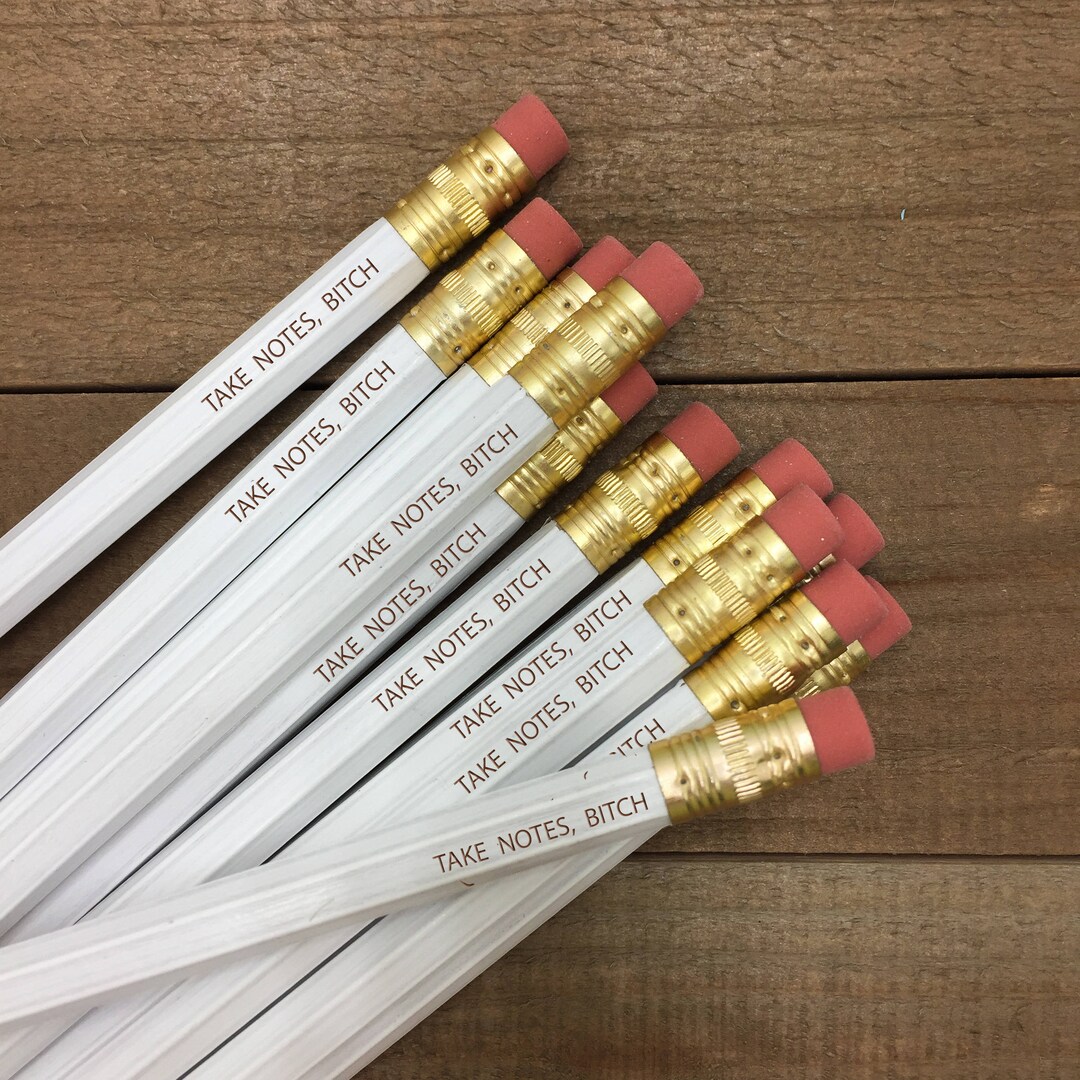 Take Notes Bitch, Bitchy Pencils, Sarcastic Pencils, Bitchy Pencil Set ...