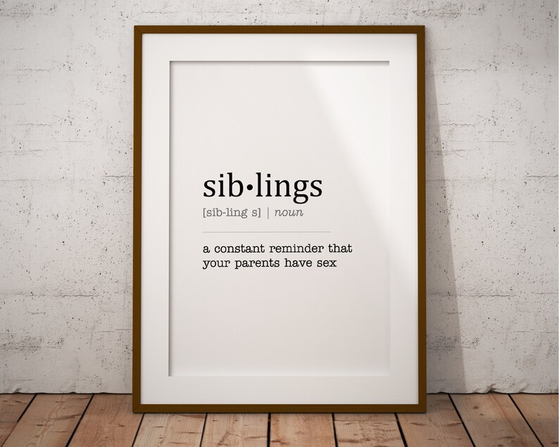 Siblings Definition Wall Art DIY Definition Print Dictionary - Etsy