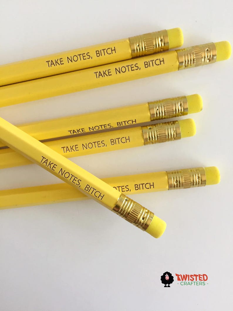 Take Notes Bitch, Bitchy Pencils, Sarcastic Pencils, Bitchy Pencil Set ...