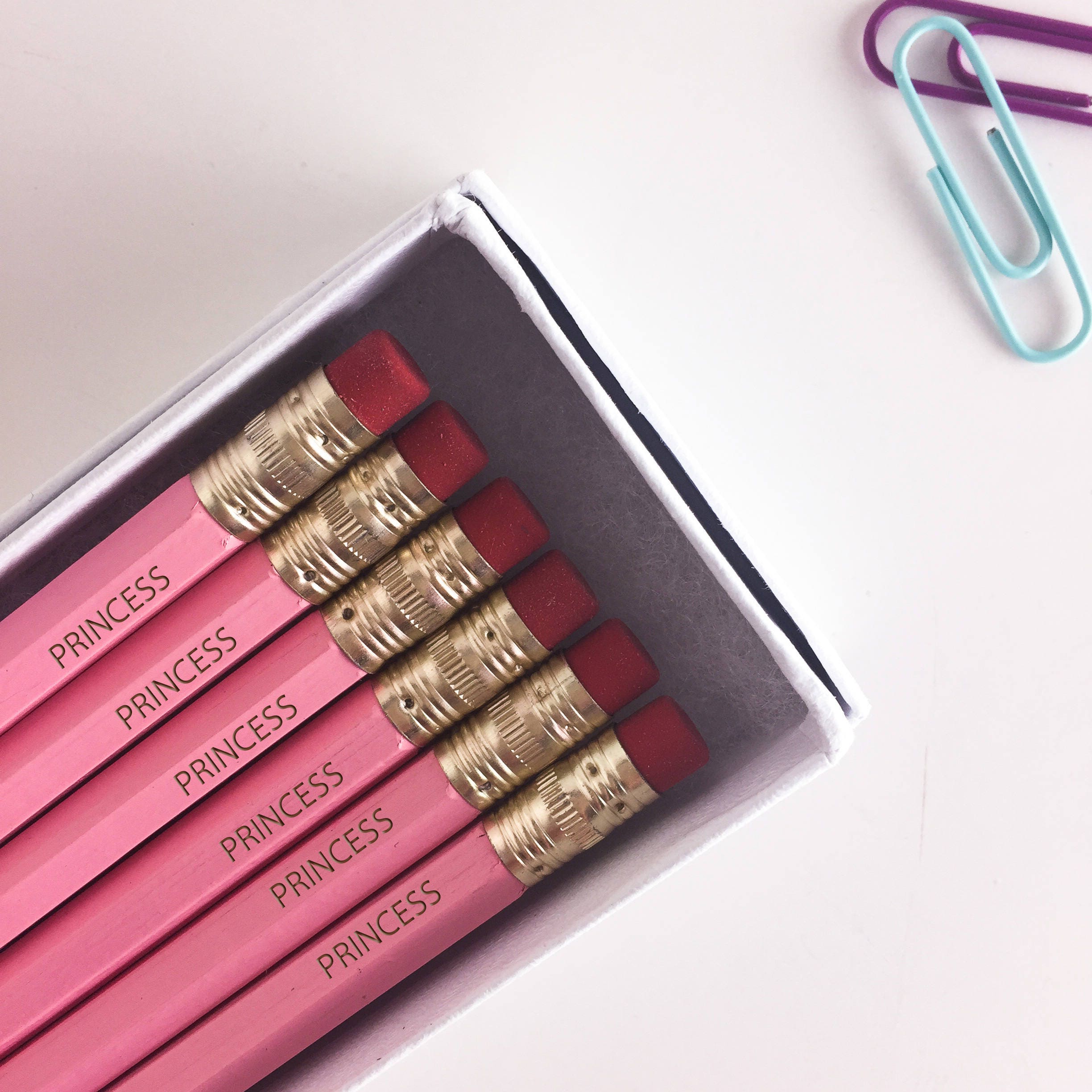Princess Pencils Set School Supplies Engraved Pencils Back - Etsy