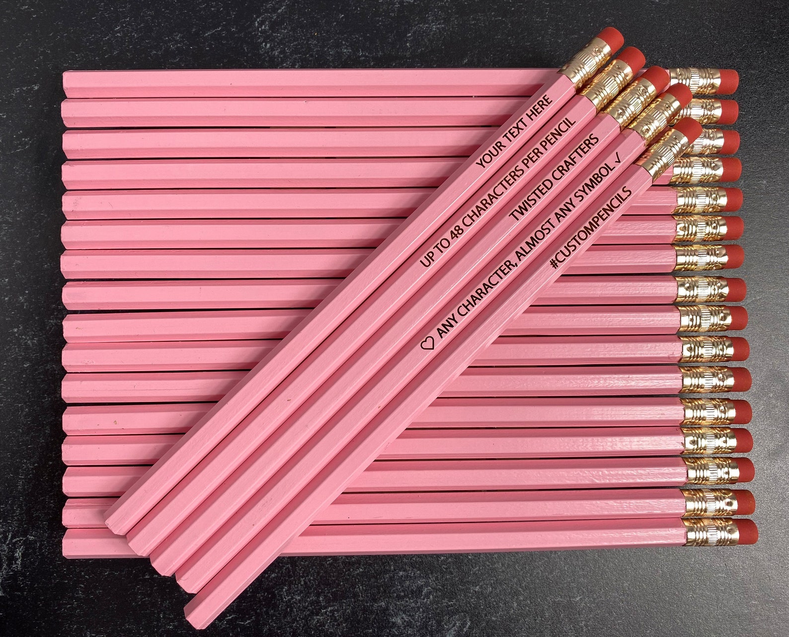 Solid Star Pencils Custom Pencils Personalized Pencils Back - Etsy