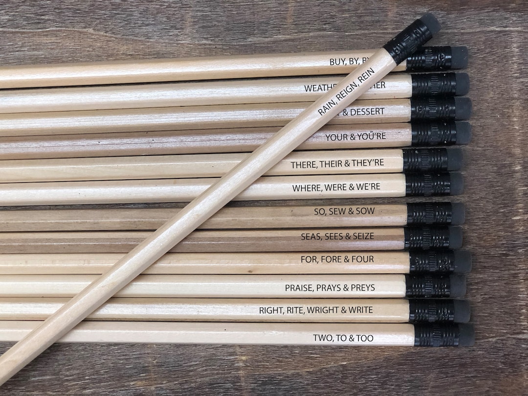 Commonly Confused Homophone Pencil Gift Set, Grammar Lovers’ Baker’s ...