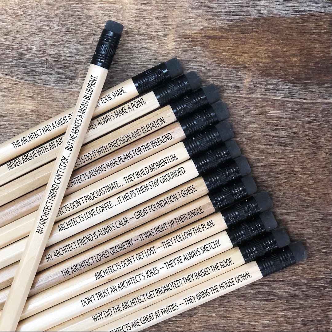 Engraved Architect Pencils: Funny 13 Pencil Gift Set for Architects - Etsy