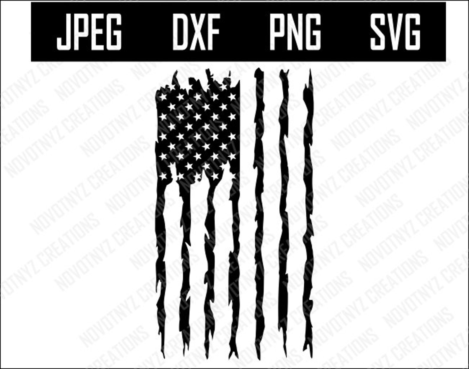 Tattered American Flag SVG, Cricut File, Silhouette File, Cutting File ...