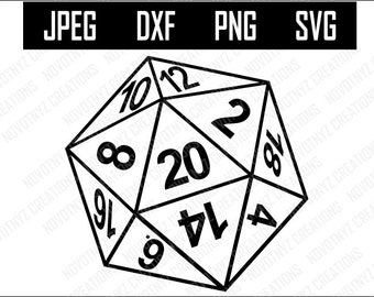 D20 Template Svg - Etsy Israel