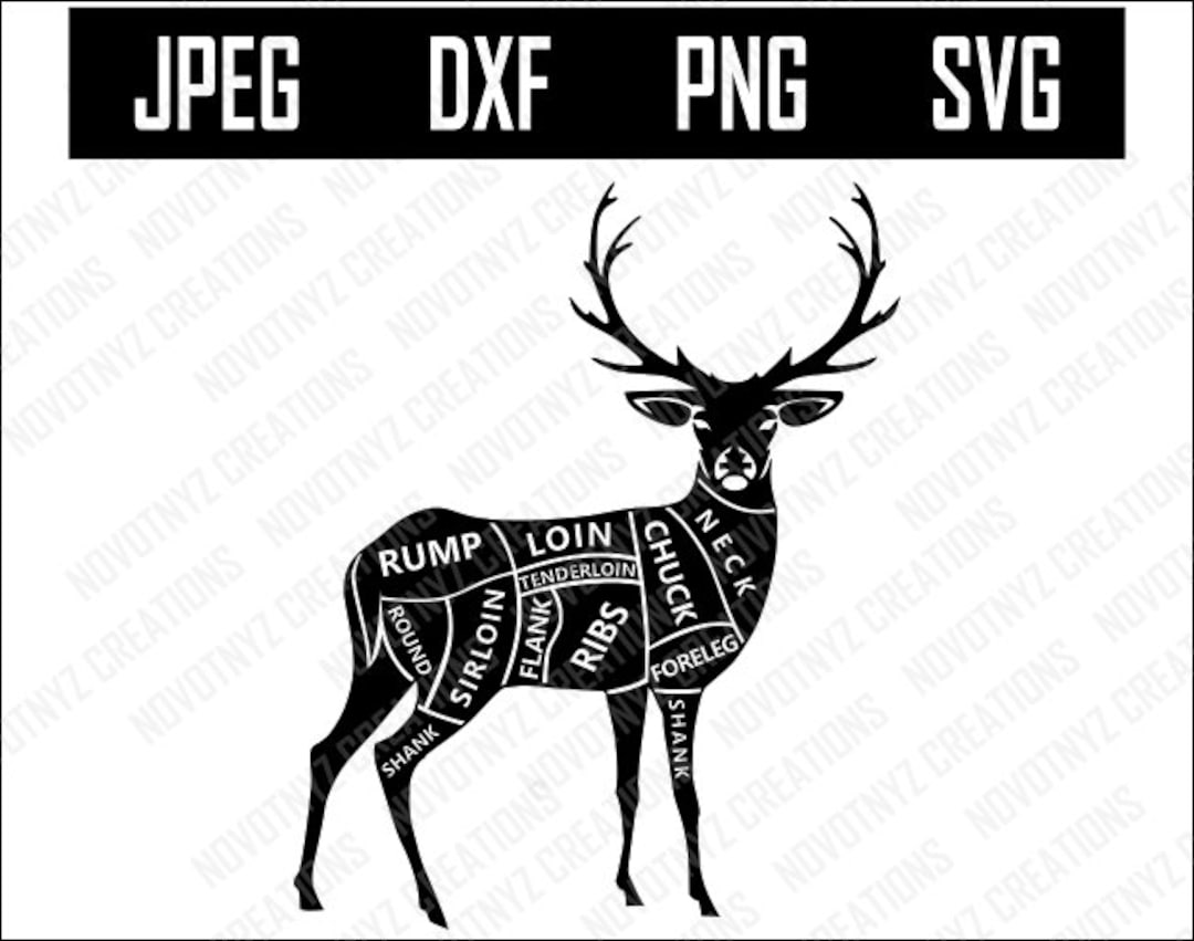 Deer Meat Cuts SVG, Butcher SVG, Hunting SVG, Deer - Etsy