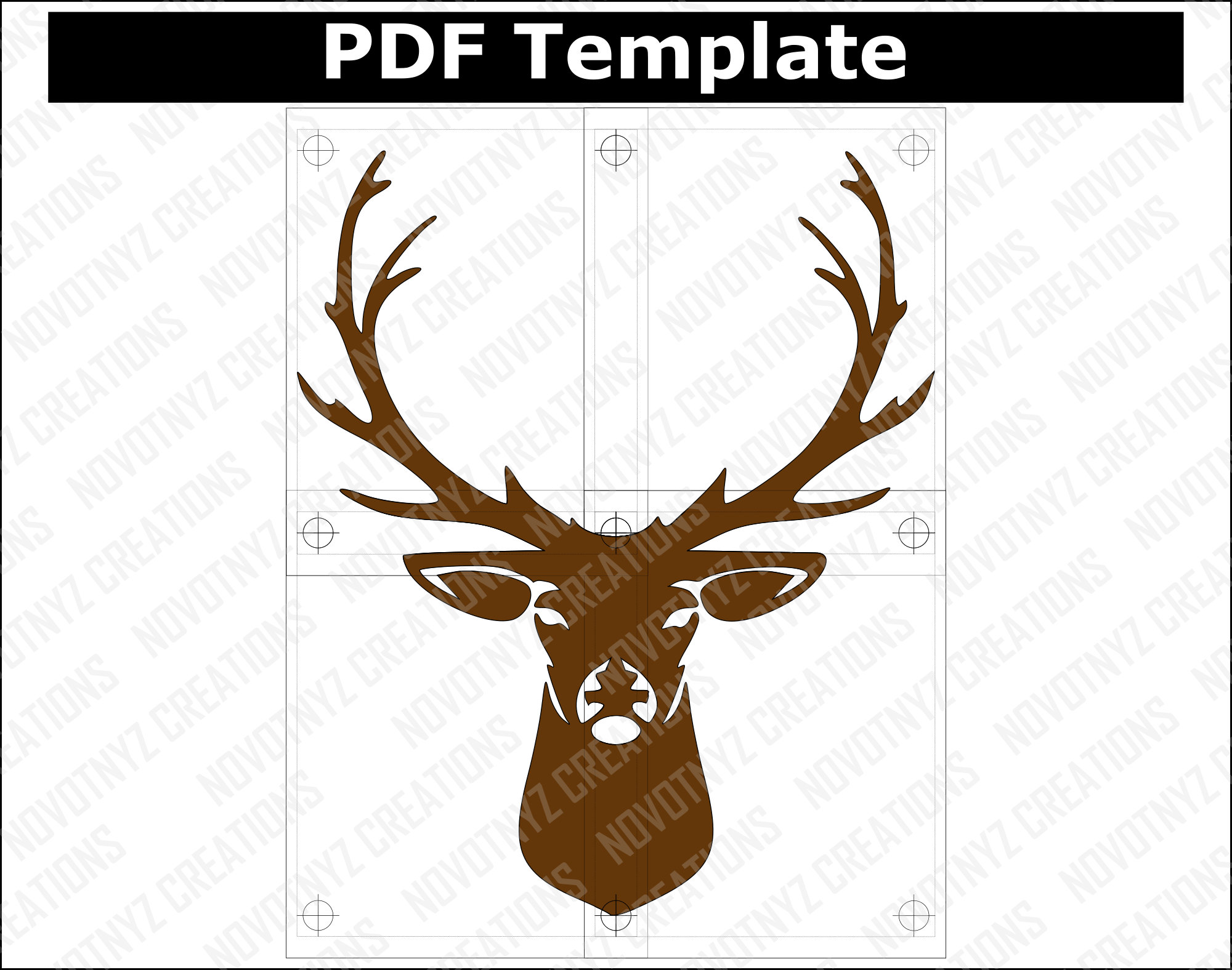 Dear Head Template 15x18 Silhouette Printable Cutout - Etsy
