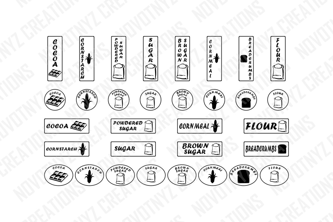 Kitchen Staples Labels Svg, Pantry Labels Svg, Canister Labels Svg ...