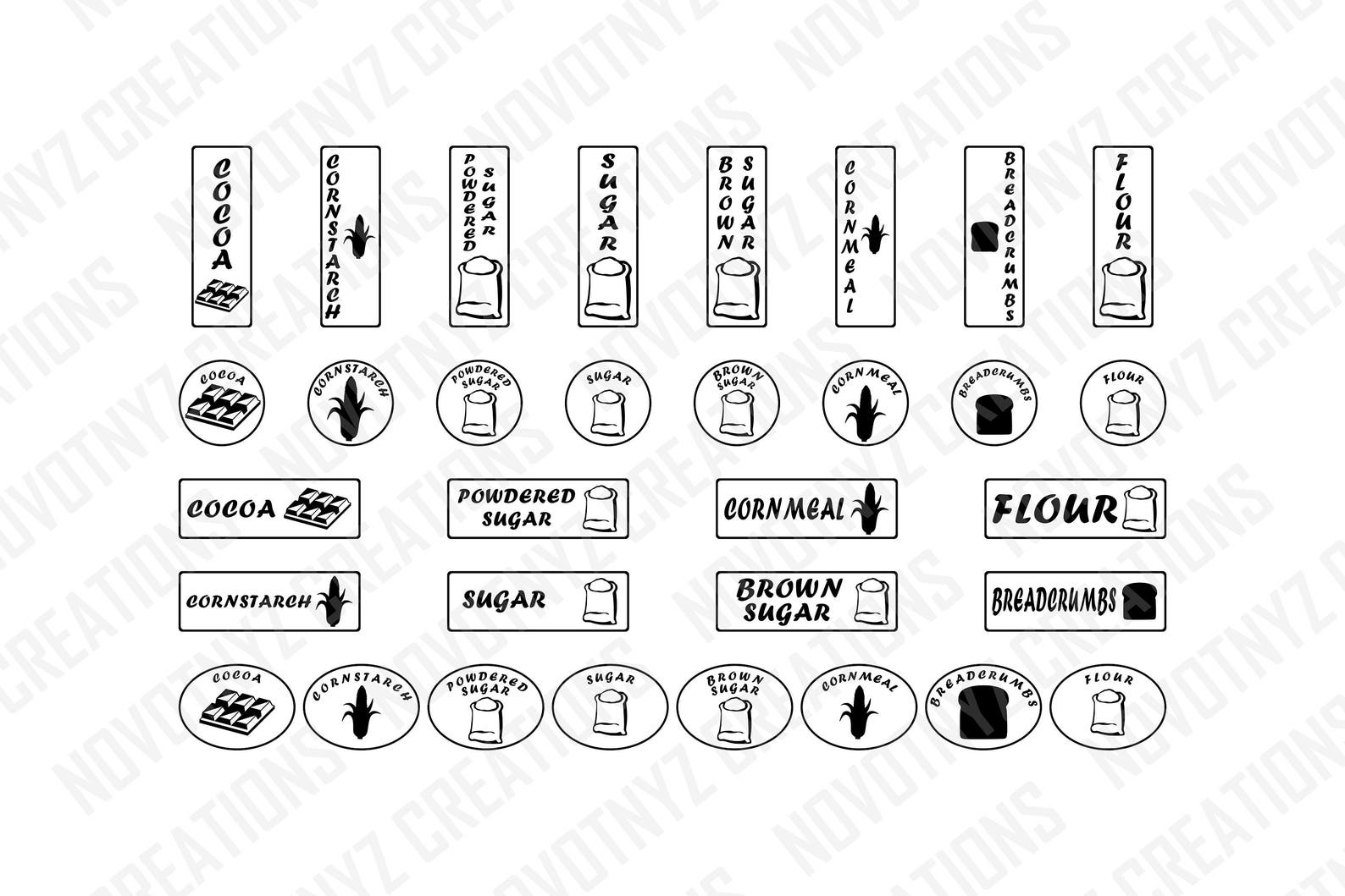 Kitchen Staples Labels Svg, Pantry Labels Svg, Canister Labels Svg ...